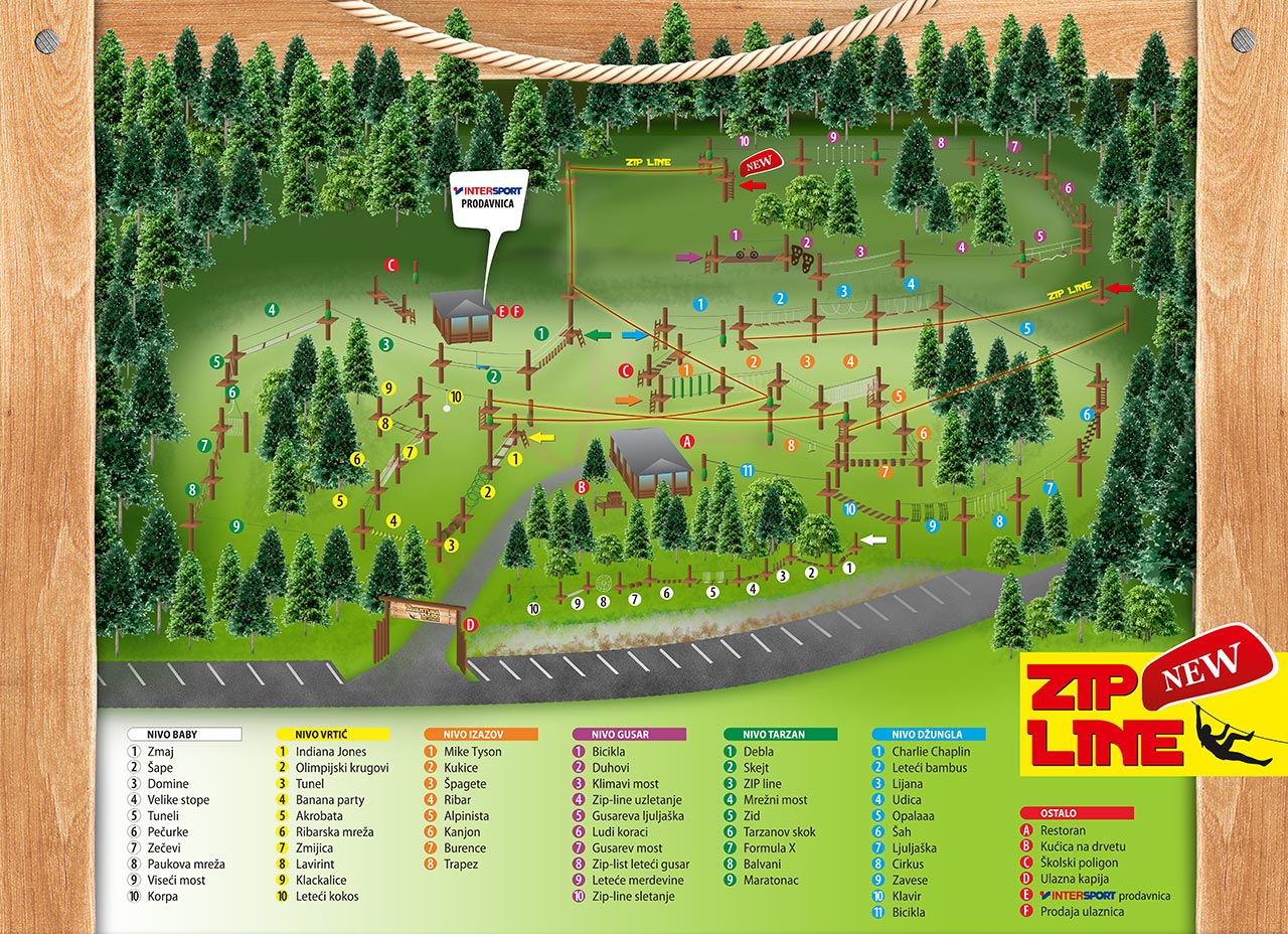 Mapa parka – AvanturaZlatibor